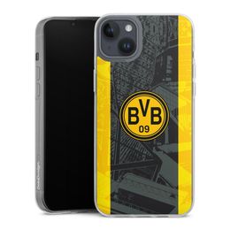 DeinDesign iPhone 14 Plus Handy Silikon H&uuml;lle Case transparent Handyh&uuml;lle Bvb Borussia Dortmund Stadium Silikon Case