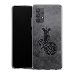 DeinDesign Galaxy A32 4G Handy Silikon H&uuml;lle Case transparent Handyh&uuml;lle Official Licensed Product Msv Duisburg Zebra Silikon Case