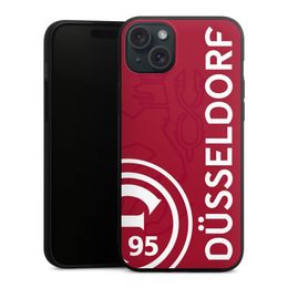 DeinDesign iPhone 15 Plus Handy Premium Silikon H&uuml;lle Handyh&uuml;lle schwarz Case Lettering F95 Fortuna D&uuml;sseldorf Silikon Premium Case