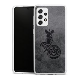 DeinDesign Galaxy A33 5G Handy Silikon H&uuml;lle Case wei&szlig; Handyh&uuml;lle Msv Duisburg Zebra Official Licensed Product Silikon Case