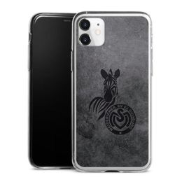DeinDesign iPhone 11 Handy Slim Case Silikon Handyh&uuml;lle transparent H&uuml;lle extra d&uuml;nn Official Licensed Product Msv Duisburg Zebra Silikon Slim Case