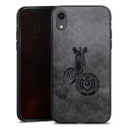 DeinDesign iPhone Xr Handy Silikon H&uuml;lle Case schwarz Handyh&uuml;lle Official Licensed Product Msv Duisburg Zebra