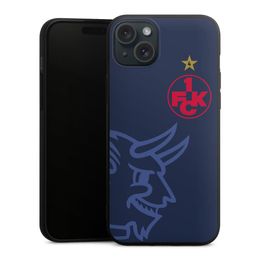 DeinDesign iPhone 15 Plus Handy Premium Silikon H&uuml;lle Handyh&uuml;lle schwarz Case Logo 1. Fc Kaiserslautern 1. Fck Silikon Premium Case