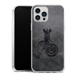DeinDesign iPhone 13 Pro Max Handy Silikon H&uuml;lle Case transparent Handyh&uuml;lle Official Licensed Product Msv Duisburg Zebra Silikon Case