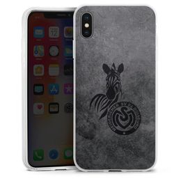DeinDesign iPhone Xs Max Handy Silikon H&uuml;lle Case transparent Handyh&uuml;lle Official Licensed Product Msv Duisburg Zebra Silikon Case