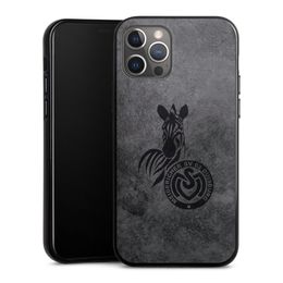 DeinDesign iPhone 12 Pro Handy Silikon H&uuml;lle Case schwarz Handyh&uuml;lle Msv Duisburg Zebra Official Licensed Product