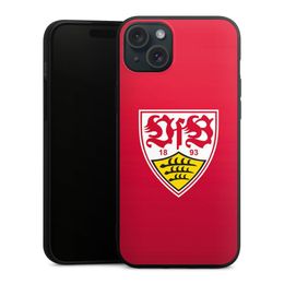 DeinDesign iPhone 15 Plus Handy Premium Silikon H&uuml;lle Handyh&uuml;lle schwarz Case Logo Official Licensed Product Vfb Stuttgart Silikon Premium Case