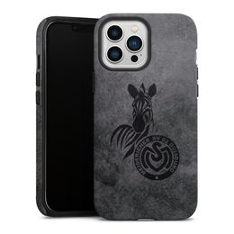 DeinDesign iPhone 13 Pro Max Handy Panzer Handyh&uuml;lle robuste Outdoor H&uuml;lle Schutzh&uuml;lle matt Official Licensed Product Msv Duisburg Zebra Tough Case
