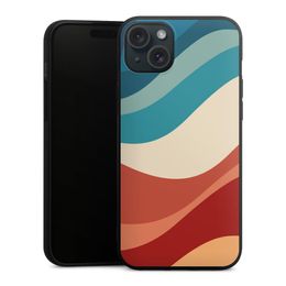 DeinDesign iPhone 15 Plus Handy Premium Silikon H&uuml;lle Handyh&uuml;lle schwarz Case Ombre Wave Colour Silikon Premium Case
