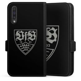 DeinDesign Galaxy A50 Handy Klapph&uuml;lle Handyh&uuml;lle aus Kunst Leder schwarz Flip Case Official Licensed Product Vfb Stuttgart Logo Sideflip mit Lasche