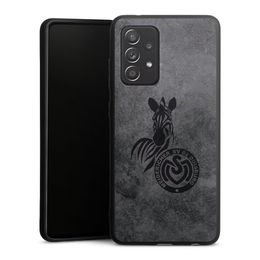 DeinDesign Galaxy A52s 5G Handy Premium Silikon H&uuml;lle Handyh&uuml;lle schwarz Case Msv Duisburg Zebra Official Licensed Product Silikon Premium Case