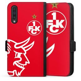 DeinDesign Galaxy A50 Handy Klapph&uuml;lle Handyh&uuml;lle aus Kunst Leder schwarz Flip Case Star Devil 1. Fc Kaiserslautern Sideflip mit Lasche