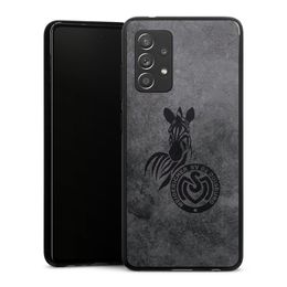 DeinDesign Galaxy A52s 5G Handy Silikon H&uuml;lle Case schwarz Handyh&uuml;lle Msv Duisburg Zebra Official Licensed Product