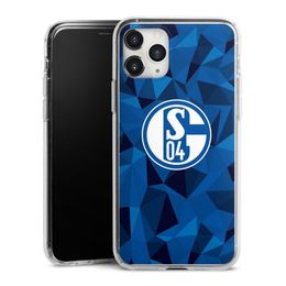 DeinDesign iPhone 11 Pro Max Handy Silikon H&uuml;lle Case transparent Handyh&uuml;lle Fc Schalke 04 Muster Camouflage Silikon Case