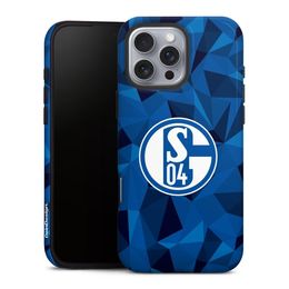 DeinDesign iPhone 16 Pro Max Handy Panzer Handyh&uuml;lle robuste Outdoor H&uuml;lle Schutzh&uuml;lle matt Camouflage Fc Schalke 04 Muster Tough Case