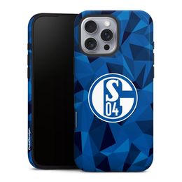 DeinDesign iPhone 16 Pro Max Handy Panzer Handyh&uuml;lle robuste Outdoor H&uuml;lle Schutzh&uuml;lle gl&auml;nzend Camouflage Fc Schalke 04 Muster Tough Case