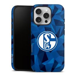 DeinDesign iPhone 16 Pro Handy Panzer Handyh&uuml;lle robuste Outdoor H&uuml;lle Schutzh&uuml;lle matt Camouflage Fc Schalke 04 Muster Tough Case