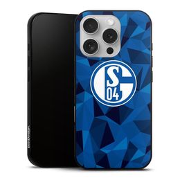 DeinDesign iPhone 16 Pro Handy Slim Case extra d&uuml;nn Silikon Handyh&uuml;lle schwarz H&uuml;lle Camouflage Fc Schalke 04 Muster Silikon Slim Case