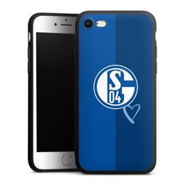 DeinDesign iPhone SE (2020) Handy Premium Silikon H&uuml;lle Handyh&uuml;lle schwarz Case Fc Schalke 04 Heart Silikon Premium Case