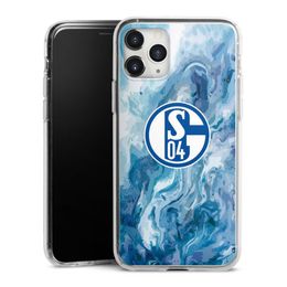 DeinDesign iPhone 11 Pro Max Handy Silikon H&uuml;lle Case transparent Handyh&uuml;lle Logo Fc Schalke 04 Merchandise Silikon Case