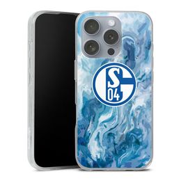 DeinDesign iPhone 16 Pro Handy Silikon H&uuml;lle Case transparent Handyh&uuml;lle Logo Fc Schalke 04 Merchandise Silikon Case