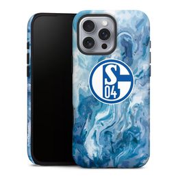 DeinDesign iPhone 16 Pro Max Handy Panzer Handyh&uuml;lle robuste Outdoor H&uuml;lle Schutzh&uuml;lle gl&auml;nzend Logo Fc Schalke 04 Merchandise Tough Case