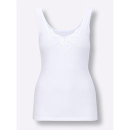 WITT Damen Achselhemd mit Spitze, wei&szlig;, Gr&ouml;&szlig;e 50