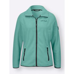 WITT Damen Fleecejacke mit Stickerei, jadegr&uuml;n, Gr&ouml;&szlig;e 36