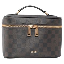 JOOP! Kosmetiktasche JOOP "cortina piazza flora washbag mhz" Gr. B/H/T: 24cm x 17cm x 13cm, braun (dunkelbraun) Damen Taschen mit Reißverschluss-Innenfach