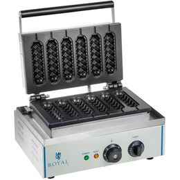 ROYAL CATERING Waffeleisen Edelstahl Profi Waffeln Am Stiel Waffelsticks Corn Dogs 1500 Watt