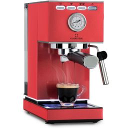 Klarstein - Pausa Espressomaker, Siebträger mit 1350 Watt, Espressomaschine 20 Bar Druck, Espresso Siebträger mit Wassertank: 1,4 Liter Edelstahl ,rot