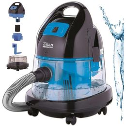 Zilan - Staubsauger mit Wasserfilter Wasserstaubsauger Nass und Trocken Boden Staubsauger 8 LIter 2.000 Watt Beutellos Blau - Blau/Schwarz