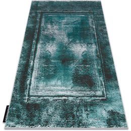 RUGSX Modern DE LUXE Teppich 634 Rahmen vintage - Strukturell grün / Anthrazit green 240x330 cm