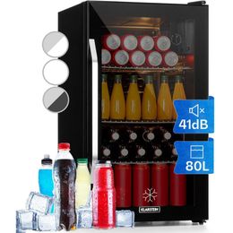 Klarstein - Beersafe xxl Onyx Kühlschrank 80 Liter 3 Böden Panoramaglastür