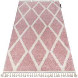 RUGSX - Teppich berber troik A0010 rosa / weiß Franse berber marokkanisch shaggy pink 160x220 cm