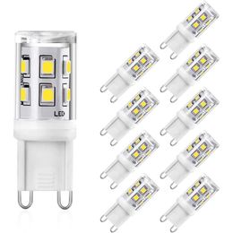 G9 LED 2 W, entspricht 20 W 25 W G9 Halogen, Neutralweiß 4000 K, G9 LED-Lampe, CRI 80, 300 lm, 360-Grad-Winkel, AC 220–240 V, nicht dimmbar, 10 Stück