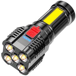 Ultrastarke LED-Taschenlampe, LED-Taschenlampe, 10.000 Lumen, wiederaufladbare Taschenlampe, IP65 wasserdicht, verstellbare zoombare Taschenlampe für