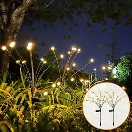 2er-Pack Solar Firefly Lights Outdoor, Solar Led Firefly Plug Light, Solarbetriebenes Firefly Light, Outdoor Solar Lights, Solar Garden Lights-10 led