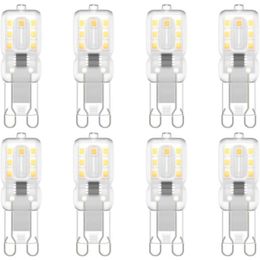 G9-LED-Glühbirne, G9-LED, 220 v, natürliches Weiß, 5500 k, 3 w Halogen, entspricht 30 w Halogenlicht, 8er-Pack [Energieklasse e]