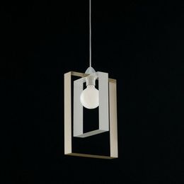 Bonetti Illumina - Moderner Pendelleuchter in Weiß Taupe Eisen 25x H.40 cm