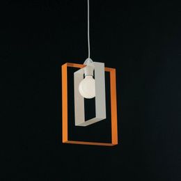 Bonetti Illumina - Moderner Pendelleuchter aus Weiß-Orange-Eisen 25Xh.40 cm