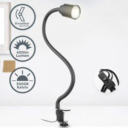 Led Klemmleuchte Leselampe flexibel Tischlampe Schreibtisch flex schwarz 5W GU10 - B.K.LICHT