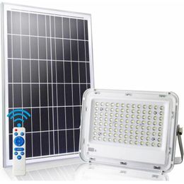 Mumu - 100W Solar Led Flutlicht 6500K Solarstrahler mit 100 led Fernbedienung, wasserdicht IP65 5000LM Outdoor Solarleuchte für Lager, Garage, Garten