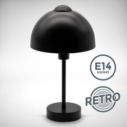 Led Tischleuchte Design Metall Retro Schwarz E14 Matt Tischlampe Schlafzimmer - B.K.LICHT