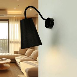 Licht-Erlebnisse - Wandlampe mit Schalter Flexarm Schwarz E27 Leselampe Bett Sofa