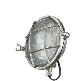 Licht-Erlebnisse Wandlampe außen Maritim Messing Riffelglas E27 ø 18 cm Außenleuchte Schiffslampe Garten Haus