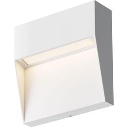 Licht-Erlebnisse Außenleuchte Wand led Aluminium IP54 Weiß eckig warmweiß 3000 k 100 lm Modern Außenlampe