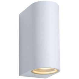 Zora-led - Wandstrahler / Wandleuchte Innen/Außen - led Dim. - GU10 - 2x5W 3000K - IP44 - Weiß - Lucide