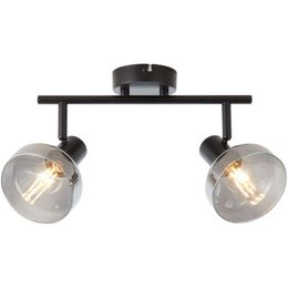 Lampe Reflekt Spotrohr 2flg schwarzmatt/rauchglas 2x D45, E14, 18W, geeignet für Tropfenlampen (nicht enthalten) Köpfe schwenkbar - Brilliant