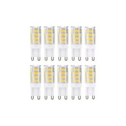 Packung mit 10 G9-LED-Lampen, warmweiß 3000 K, 5 W, entspricht 40 W, 420 Lumen, nicht dimmbare Halogenlampen.